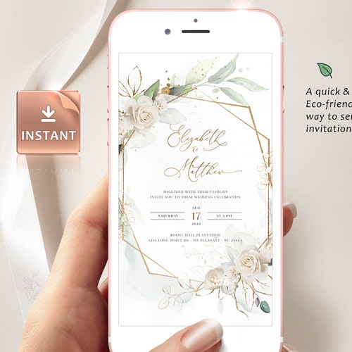 Wedding Evite Electronic Invitation Template Text Message - Etsy