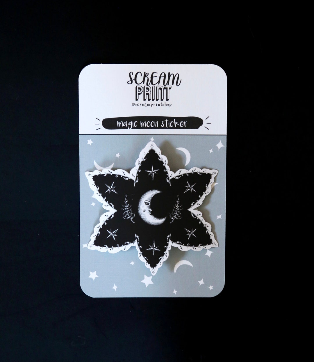 Magic Moon Sticker, Moon and Stars Sticker, Celestial Sticker, Gothic ...