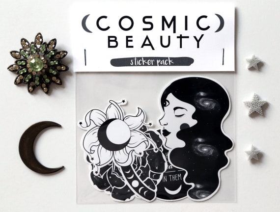 Cosmic Sticker Pack Moon and Stars Stickers Astrology | Etsy