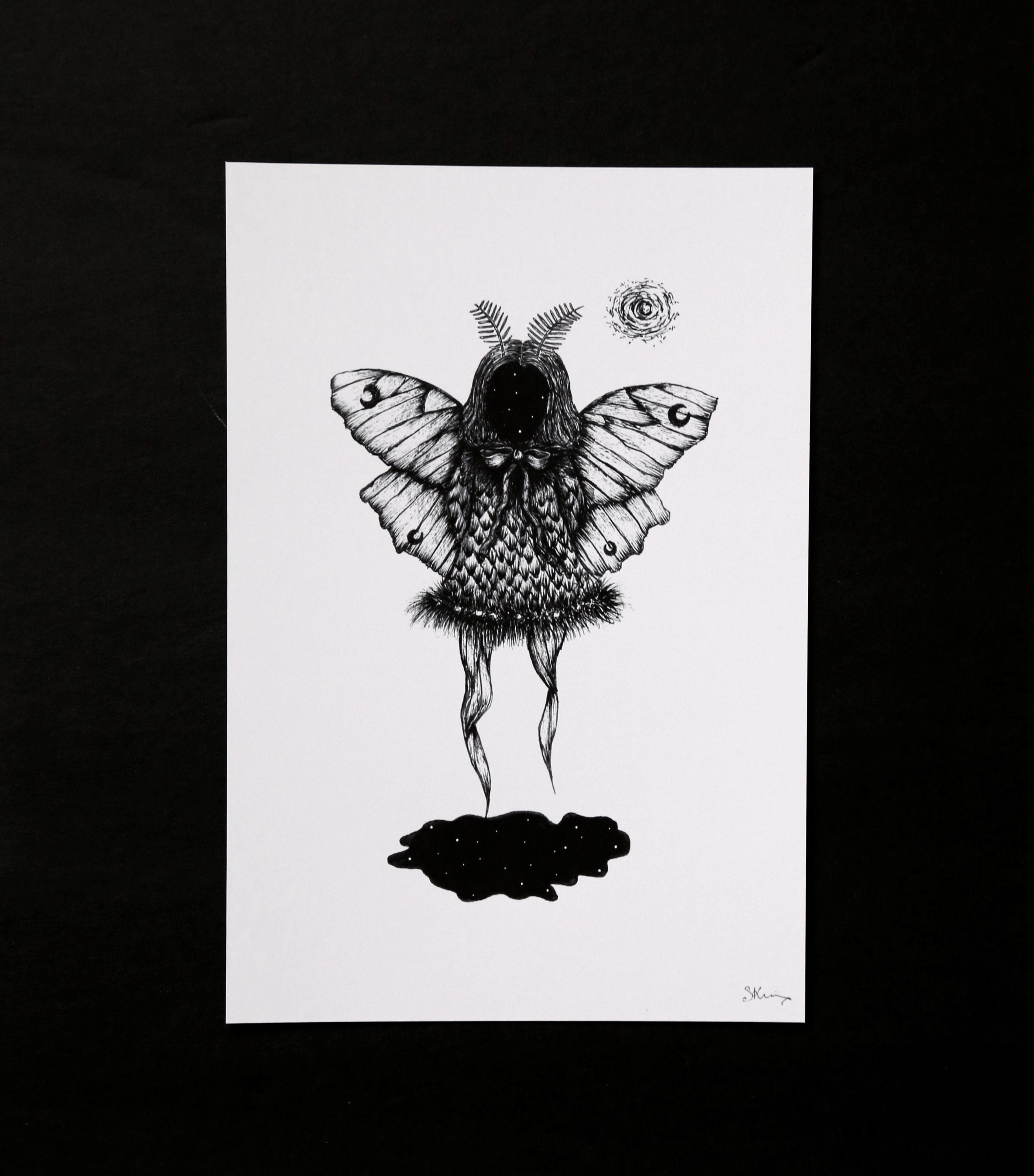 Moth Girl Print Spooky Art Dark Art Gothic Art Witchy | Etsy