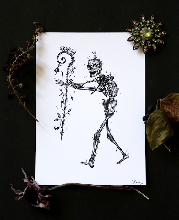 Botanical Skeleton Print Cool Skeleton Art Funny Wall Art - Etsy