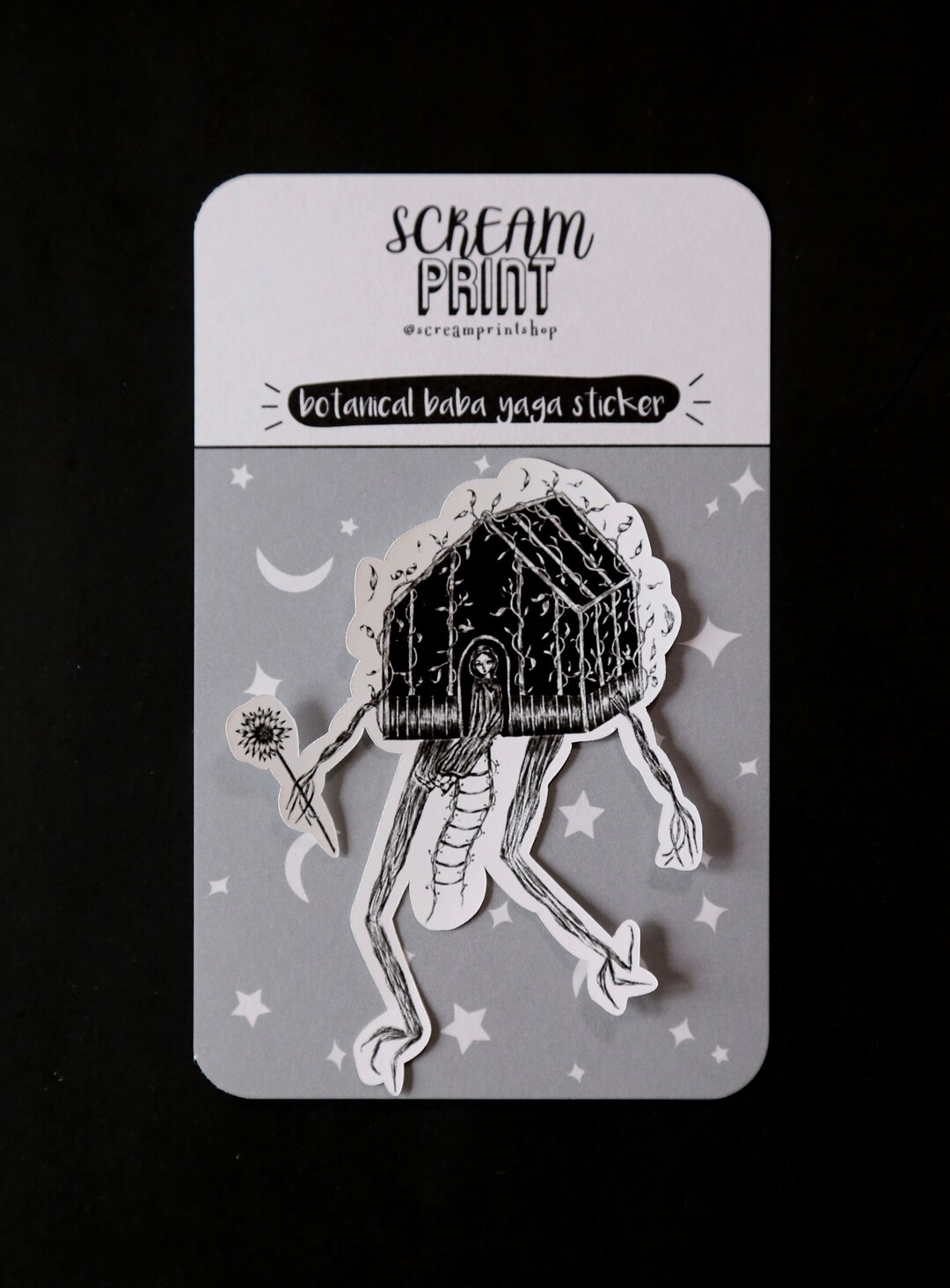 Botanical Baba Yaga Sticker, Baba Yaga Art, Folkart Sticker, Folklore ...