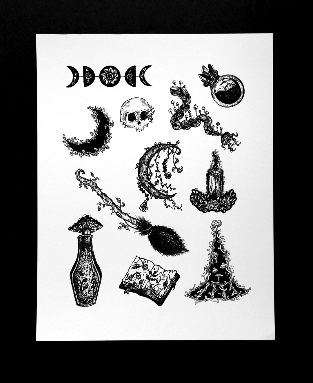 Earth Witch Print - Botanical Forest Art - Gothic Spooky Home Decor ...