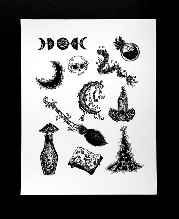 Earth Witch Print Botanical Forest Art Gothic Spooky Home | Etsy