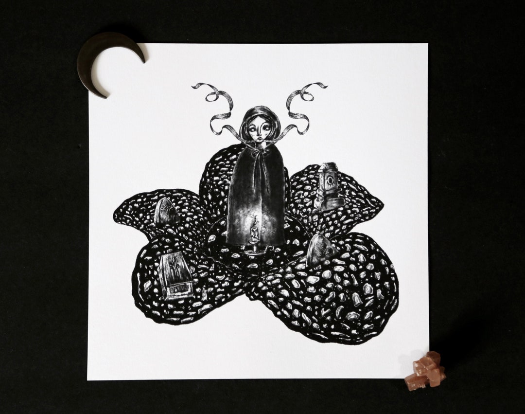 Phantom Art Print, Botanical Art, Flower Art, Spooky Art, Gothic Art ...