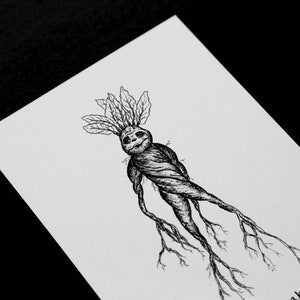 Mandrake Art Print, Plant Botanical Art, Folklore Magical Magick ...