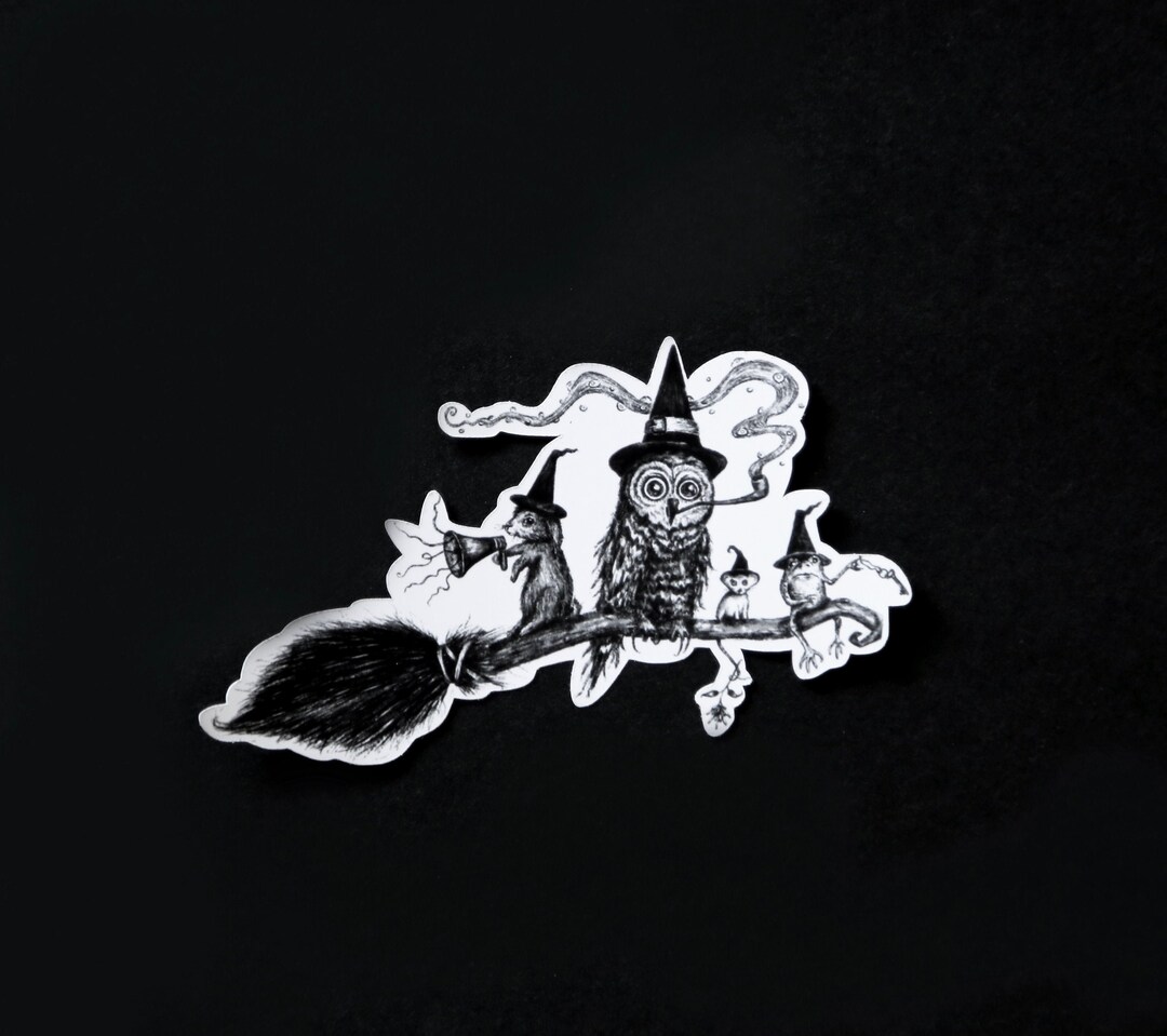 Witchy Animals Sticker, Witchy Sticker, Spooky Sticker, Animal Sticker ...