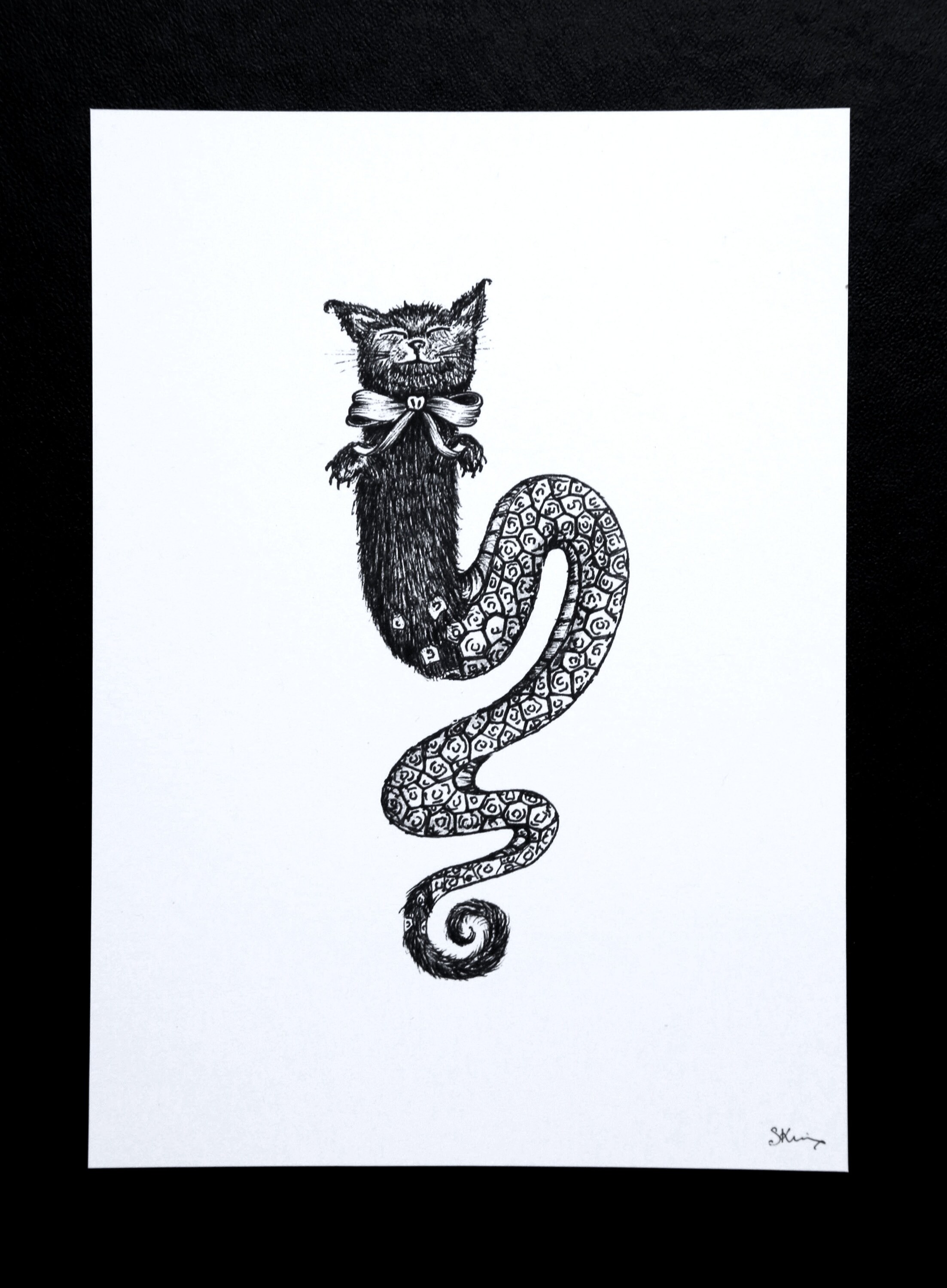 Cat Lizard Art Print Cute Black Cat Art Cat Lover Gift - Etsy
