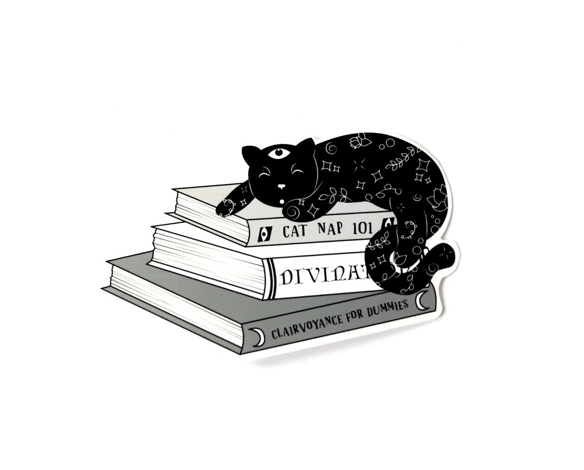 Power Nap Sticker - MIDNIGHT Cat Sticker - Black Cat Sticker - Cute Cat ...