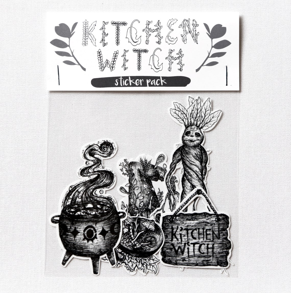 Kitchen Witch Stickers Witchy Sticker Pack Gothic Spooky | Etsy