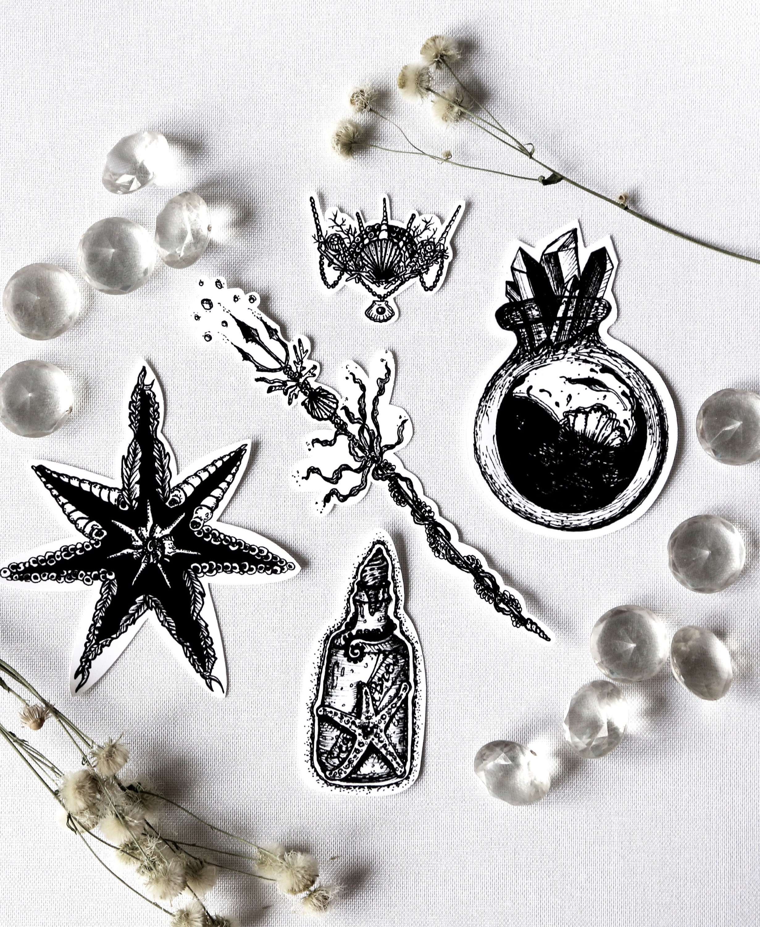 Sea Witch Sticker Pack - Witchy Stickers - Mermaid Magick - Sea Ocean ...