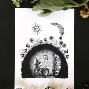 Witch Rabbit Burrow, Rabbit Art, Rabbit Decor, Halloween Wall Decor ...