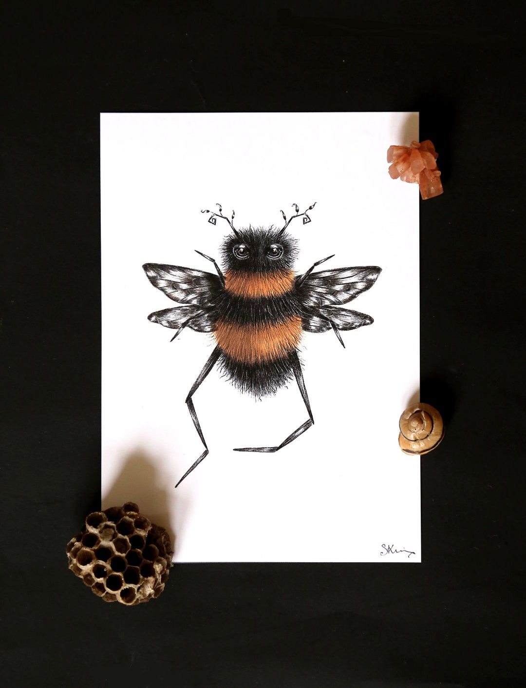 Bumble Bee Print, Insect Decor, Bee Art, Surreal Art, Nature Art ...