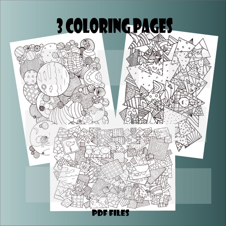Coloring Pages Doodle Coloring Adult Coloring Page Digital - Etsy