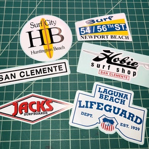 Beach Decals Stickers for Southern California Beaches, Huntington ...