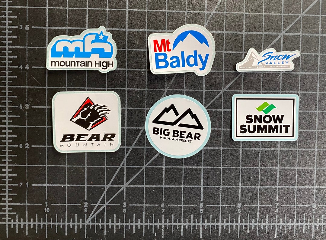 HELMET SIZE 1.5" MINI Southern California Ski Decals, Stickers for ...