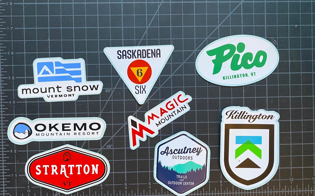VERMONT SOUTH Ski Resort Decals, Stickers for Water Bottle, Helmet, Car ...