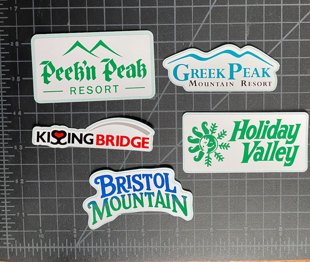 NEW YORK WESTERN Ski Resort Decals, Stickers for Water Bottle, Helmet ...