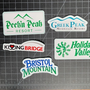 NEW YORK WESTERN Ski Resort Decals, Stickers for Water Bottle, Helmet ...