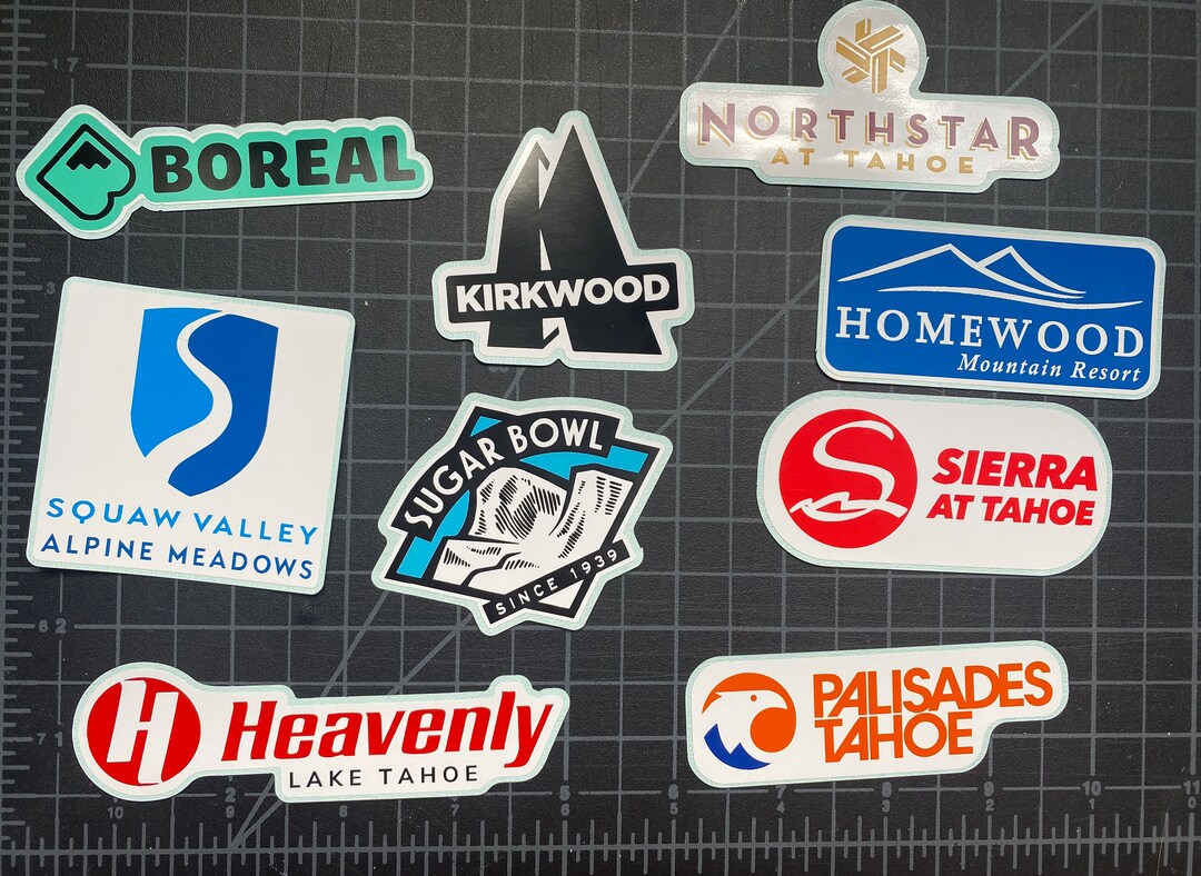 California Ski Resort Decals Stickers for Water Bottle, Helmet, Car ...