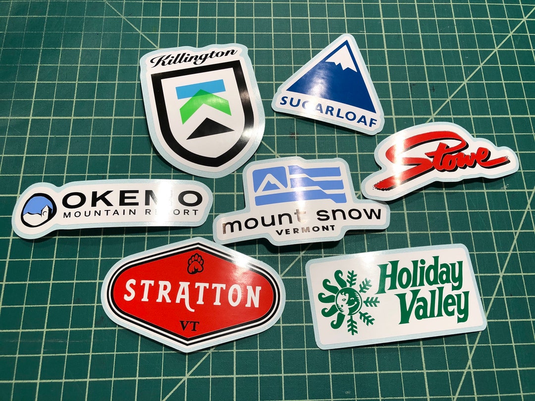 Northeast Ski Resort Decals Stickers for Water Bottle, Helmet, Car ...