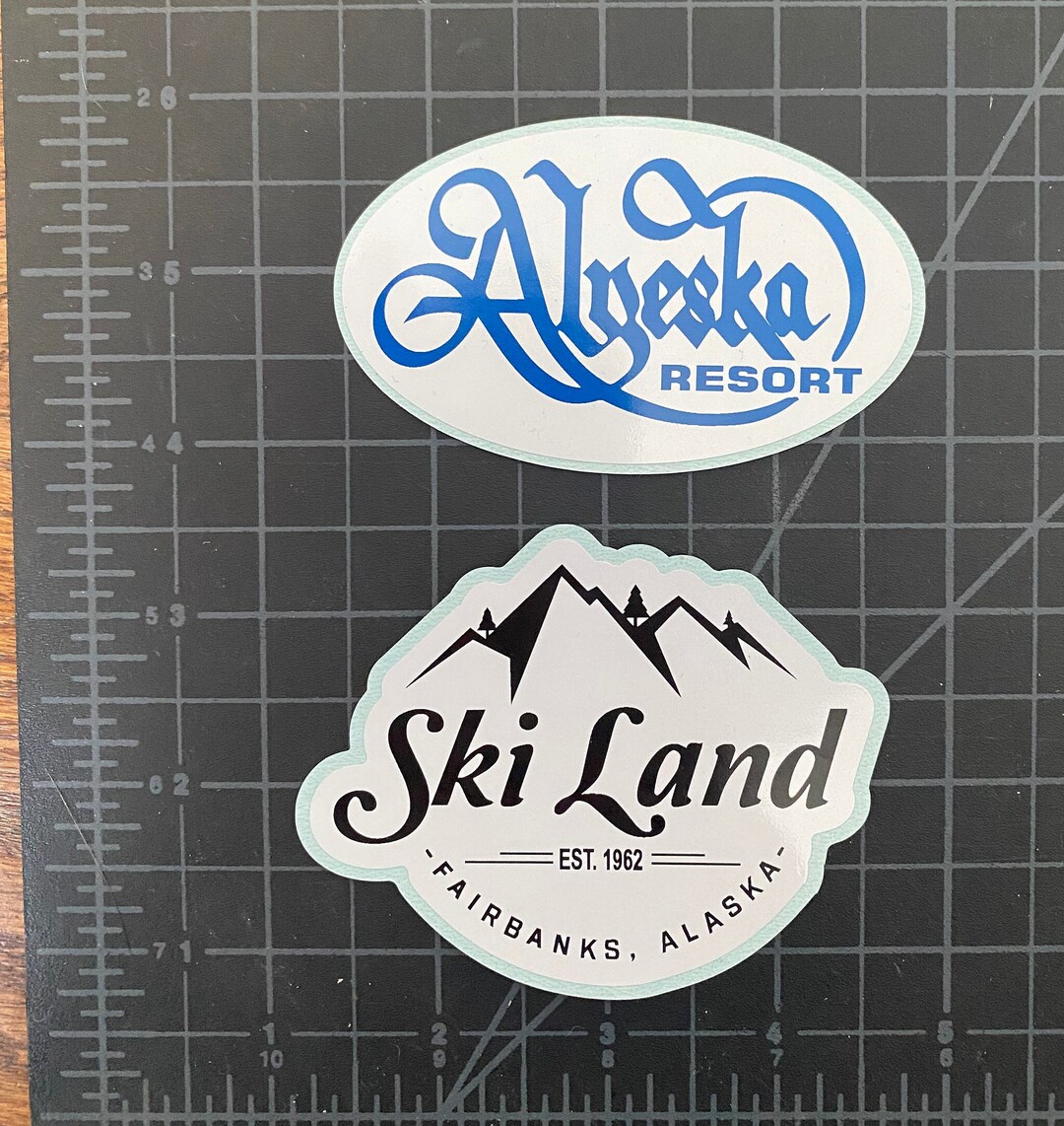 ALASKA Ski Resort Stickers, Alyeska, Ski Land, Ski Sticker Pack. Decals ...
