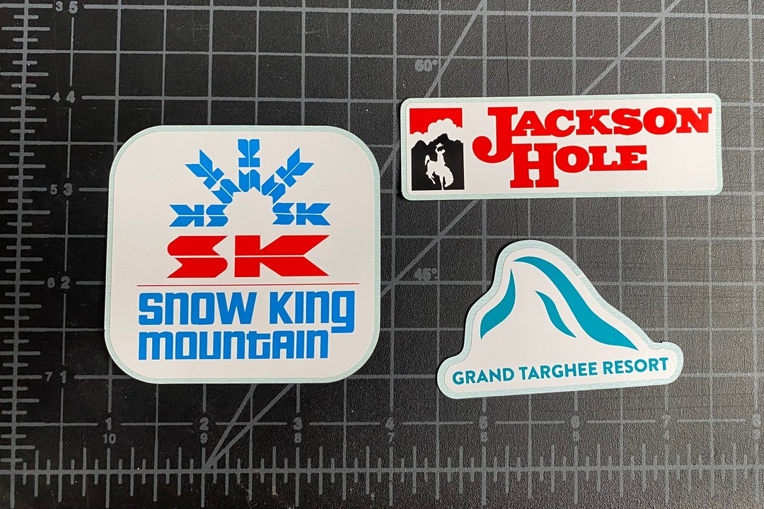 WYOMING Ski Resort Stickers for Water Bottle, Helmet, Car, Laptop ...