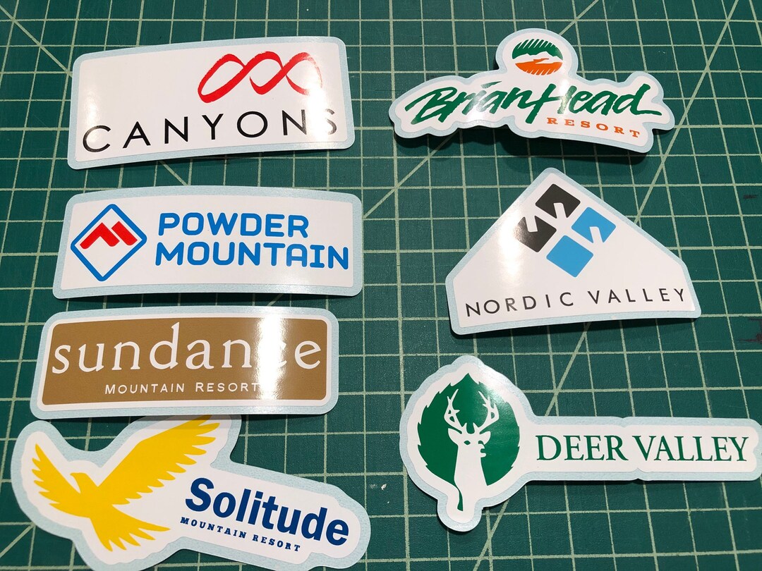 Utah Ski Resort Stickers Decals for Water Bottle, Helmet, Car, Laptop ...