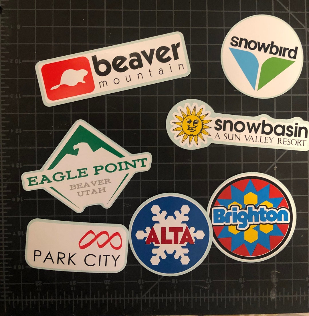 Utah Ski Resort Stickers Decals for Water Bottle, Helmet, Hydroflask ...