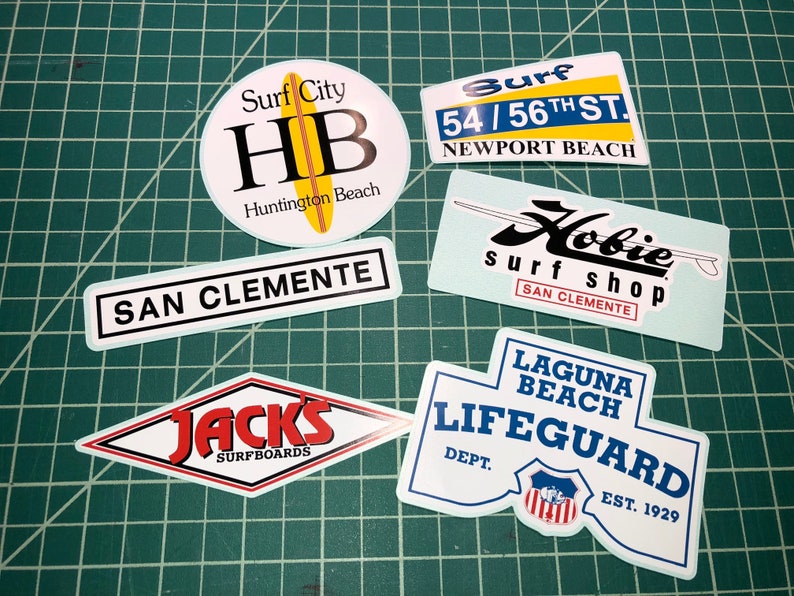 Beach Decals Stickers for Southern California Beaches, Huntington ...