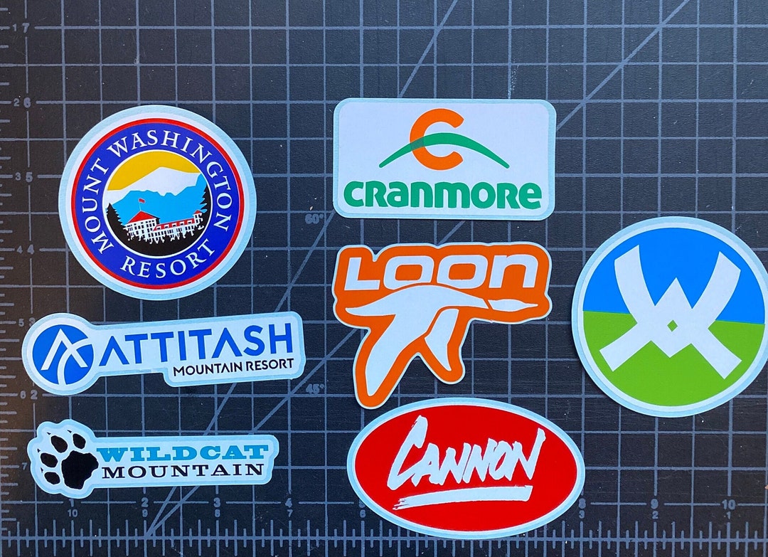 NEW HAMPSHIRE NORTH Ski Resort Decals, Stickers for Water Bottle ...