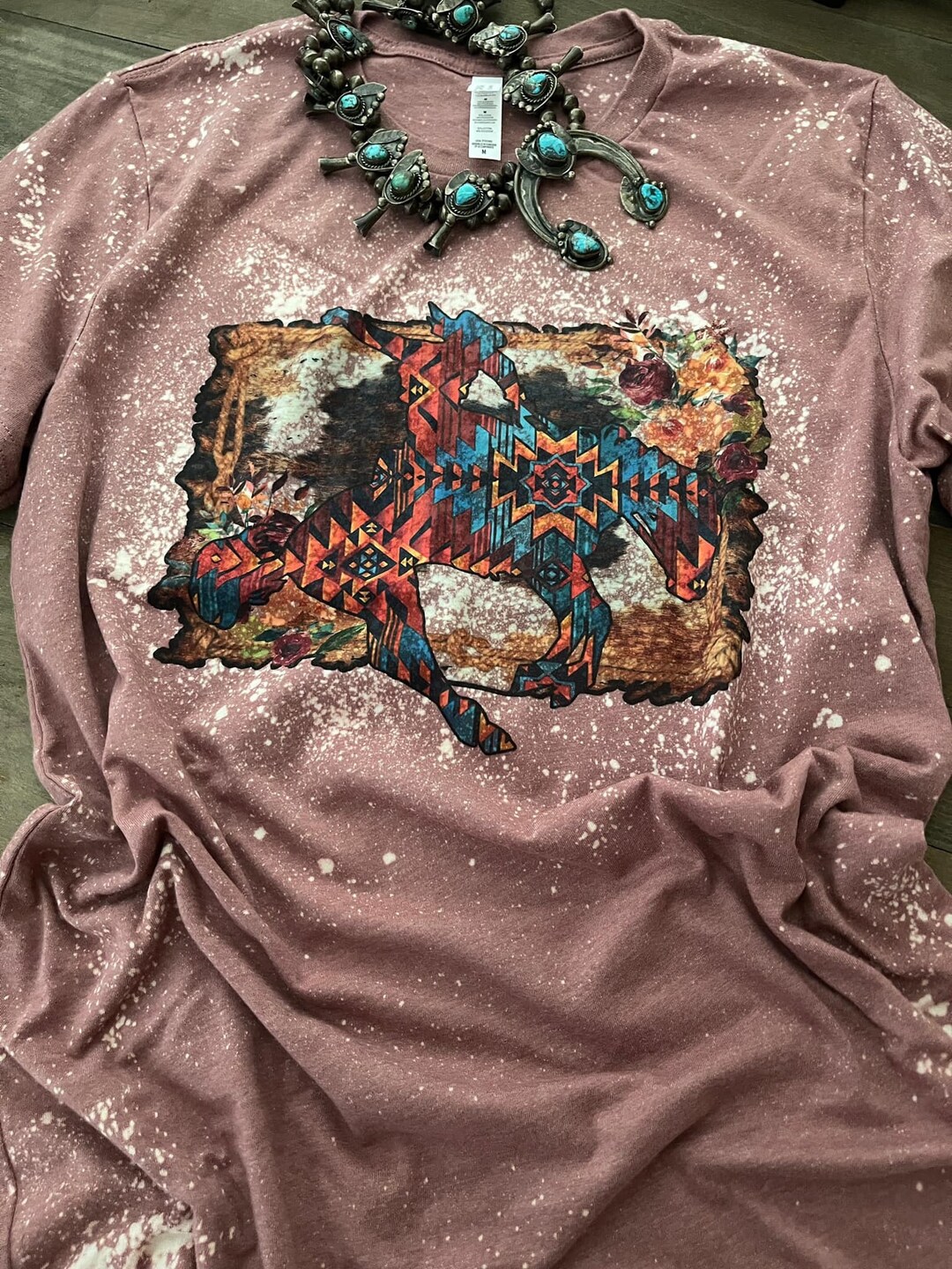 Bronc Rider Bleached Soft Graphic Tee - Etsy