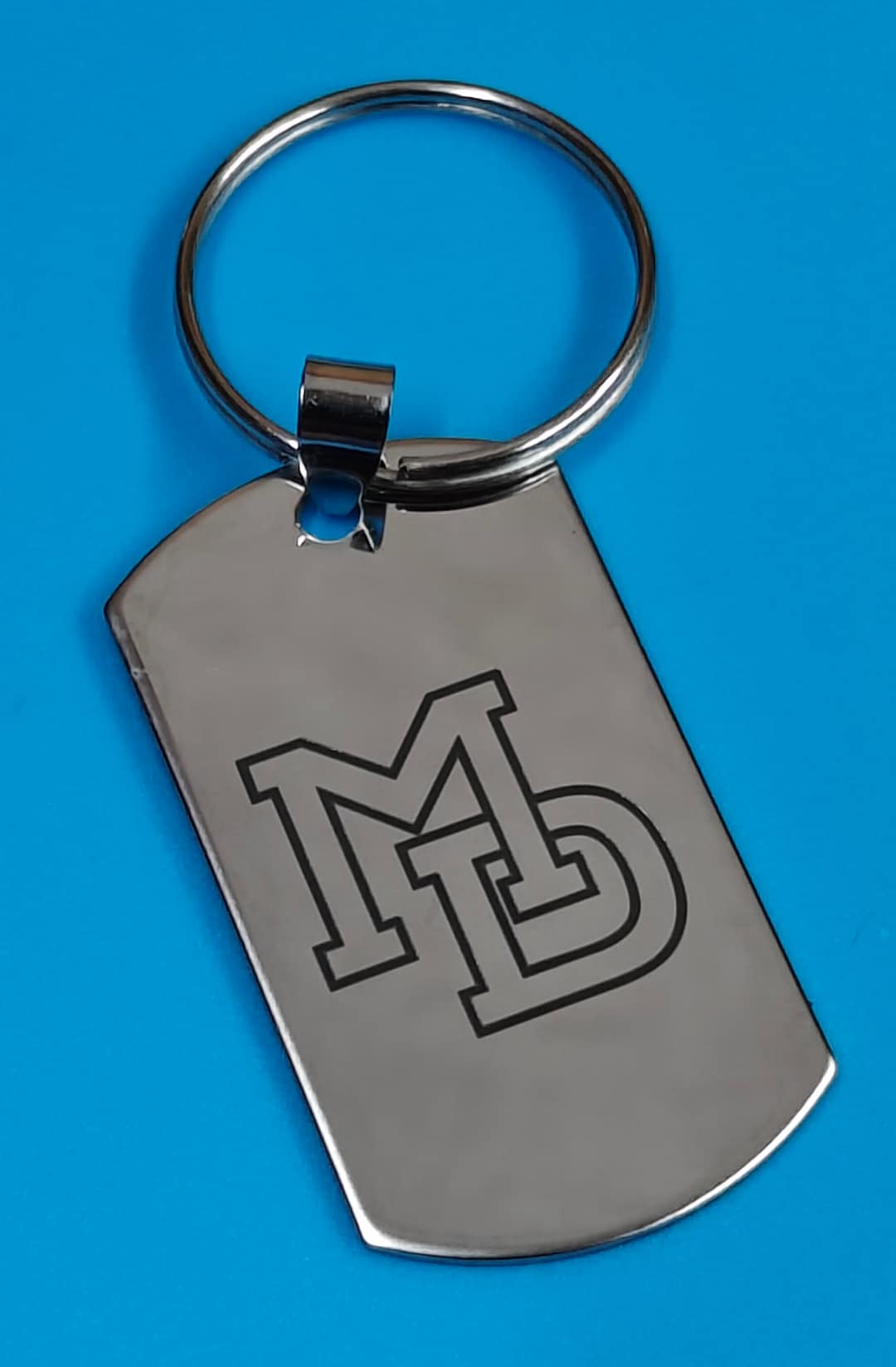 Personalized Stainless Steel Dog Tag Keychain Laser Engraved Logo's ...