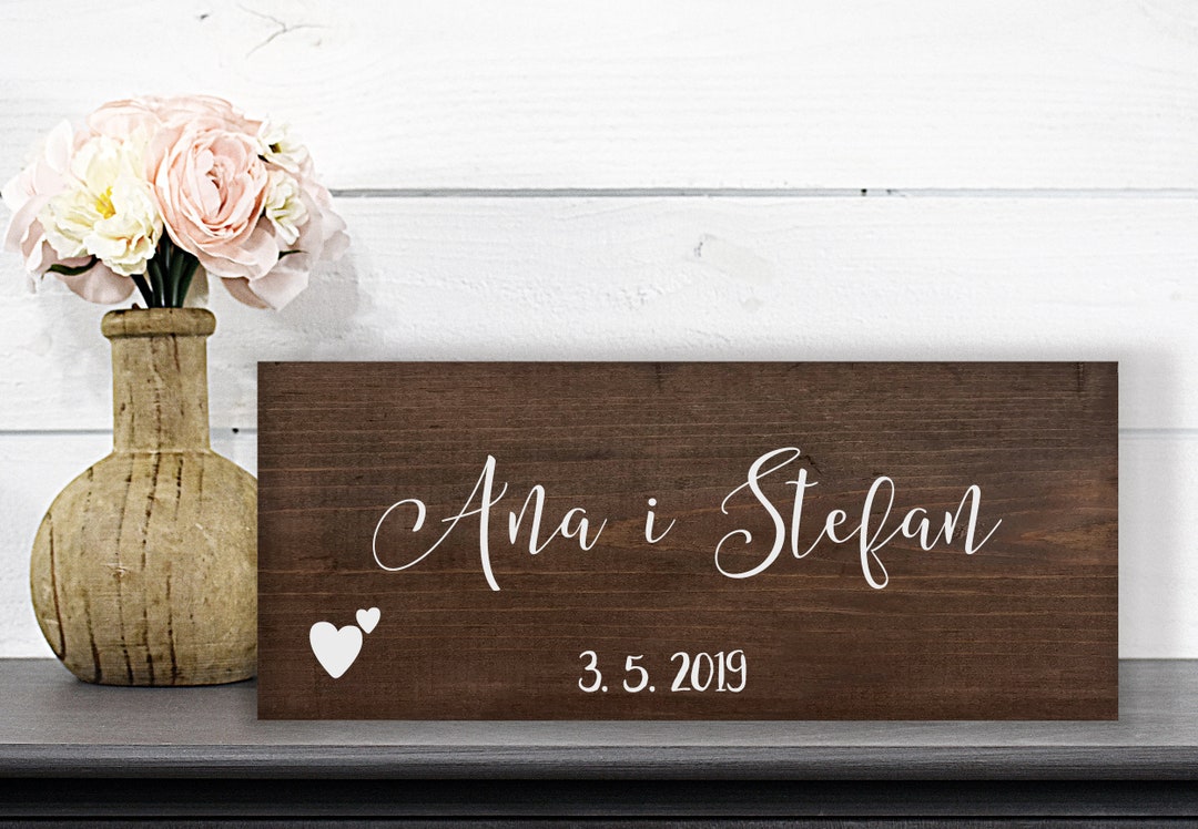 Personalized Serbian Wedding Wood Sign, Custom Name Gift - Etsy