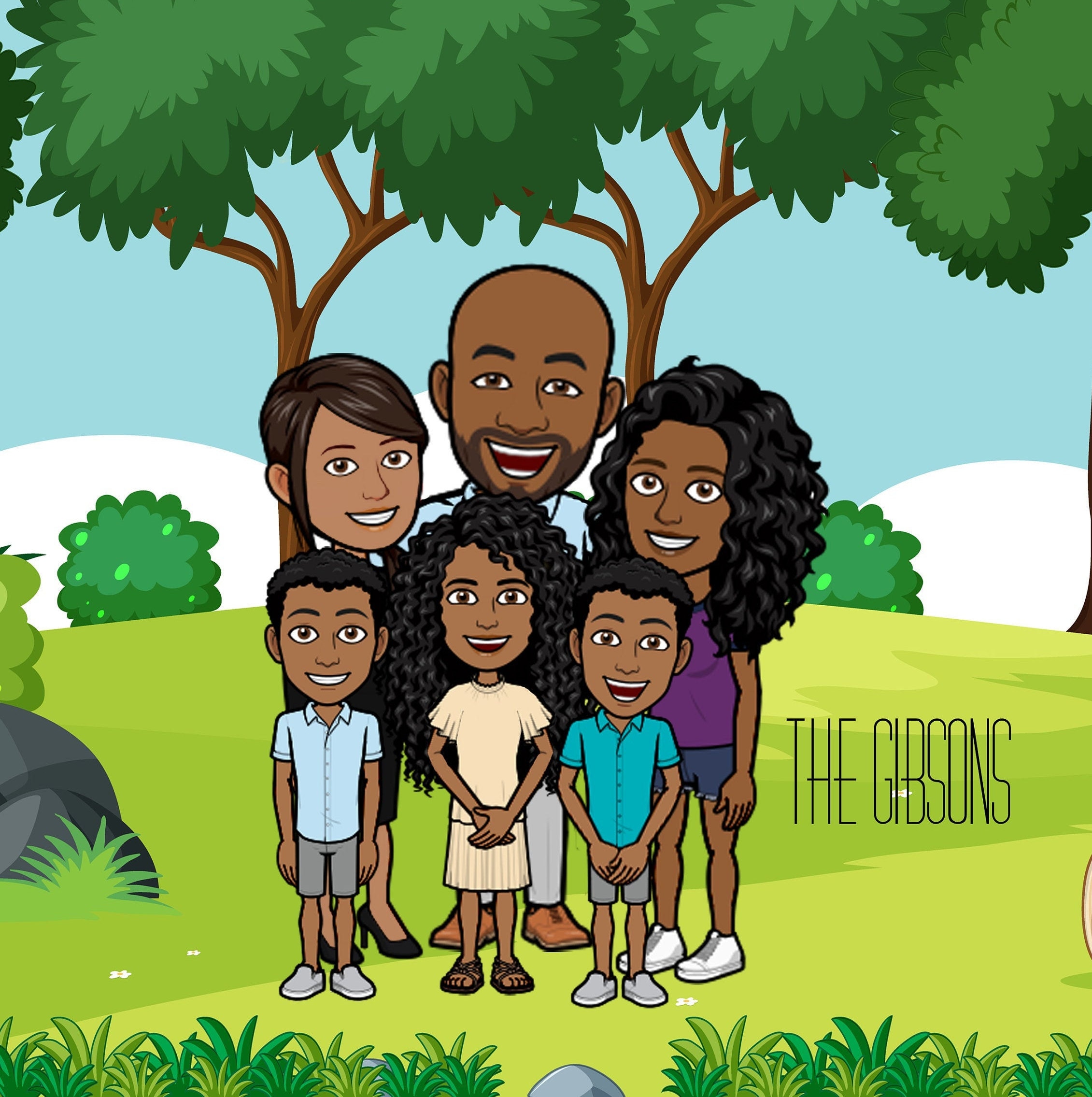 Digital Bitmoji Family Portrait, Out of the Ordinary Gift for Mom or ...