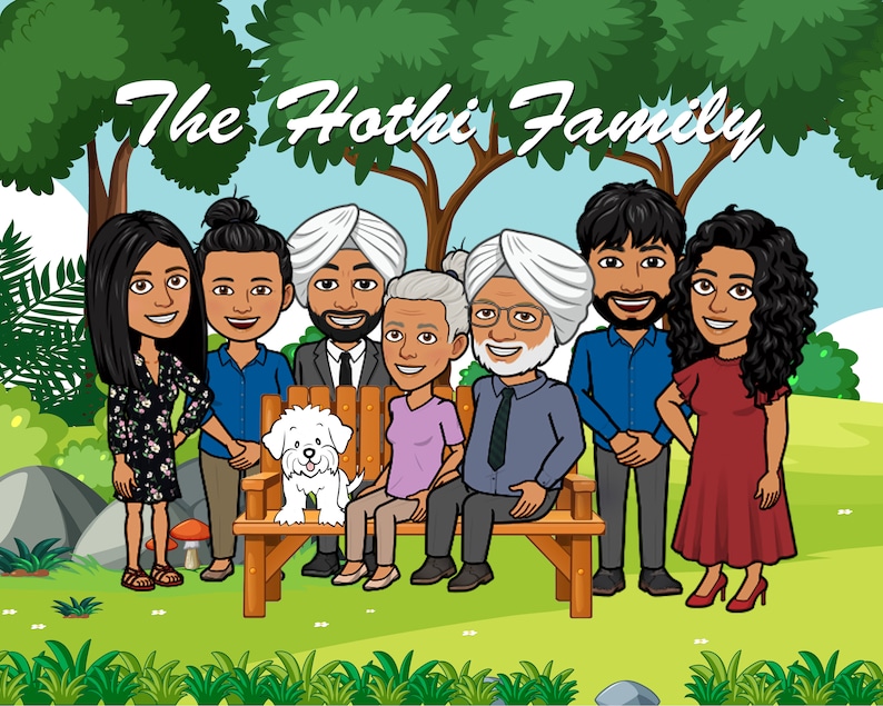 Digital Bitmoji Family Portrait, Out of the Ordinary Gift for Mom or Dad - Etsy