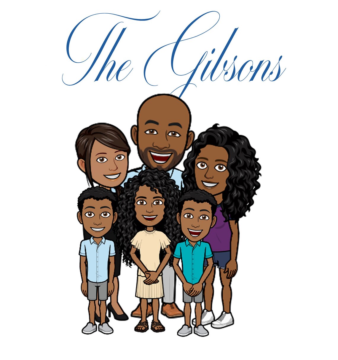 Digital Bitmoji Family Portrait Out of the Ordinary Gift for - Etsy