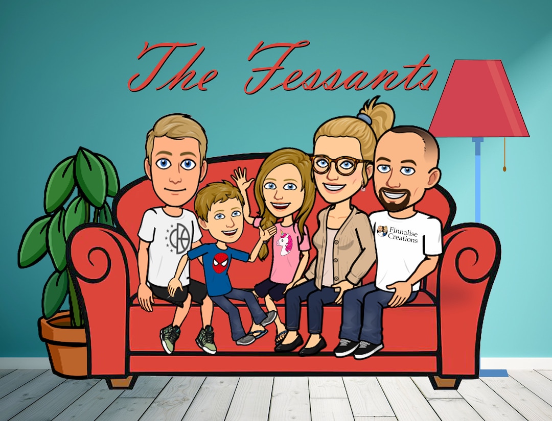 Digital Bitmoji Family Portrait, Out of the Ordinary Gift for Mom or Dad - Etsy