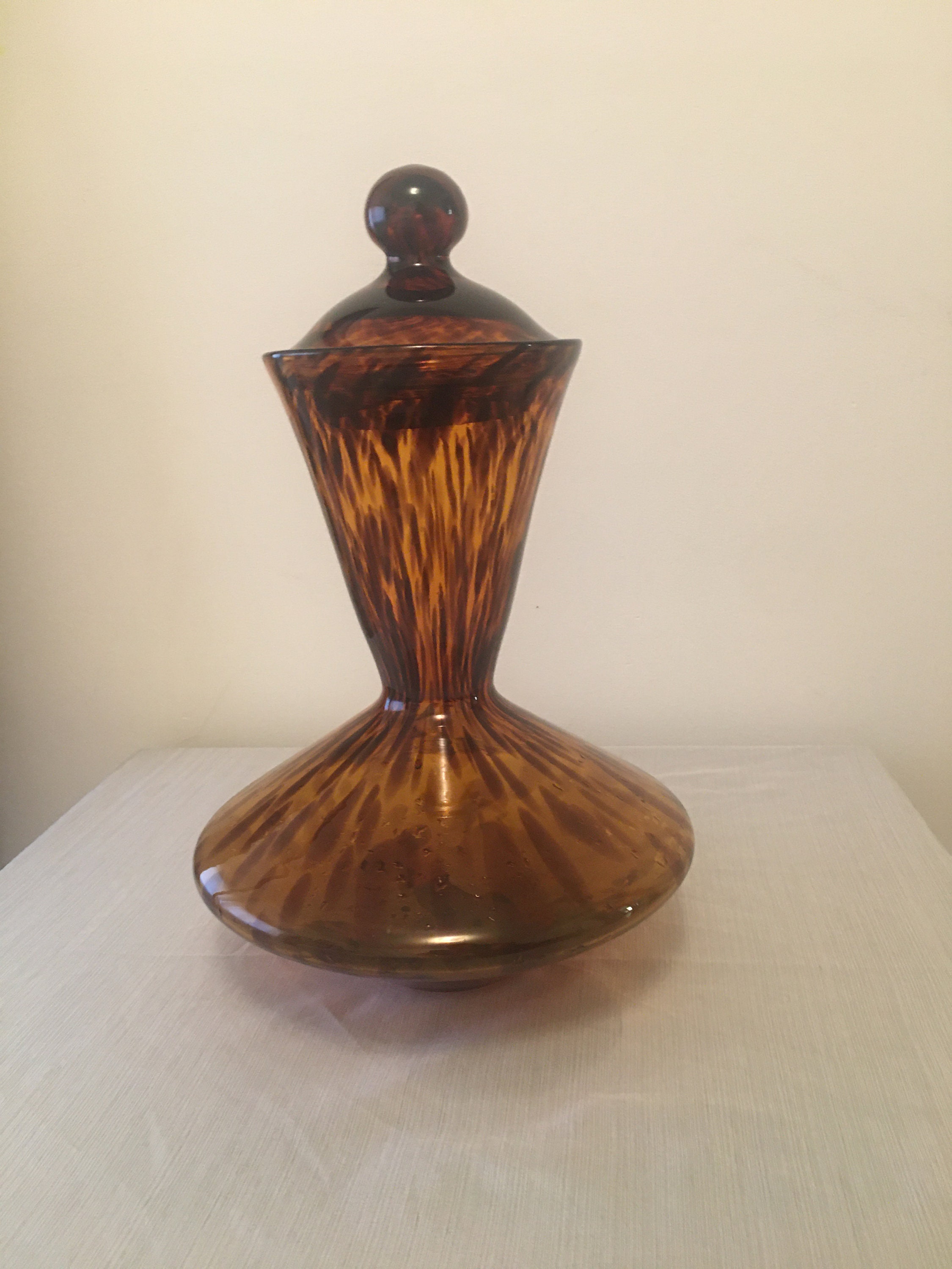 Tortoise Shell Art Glass Decorleopard Print Art Blown Glass - Etsy