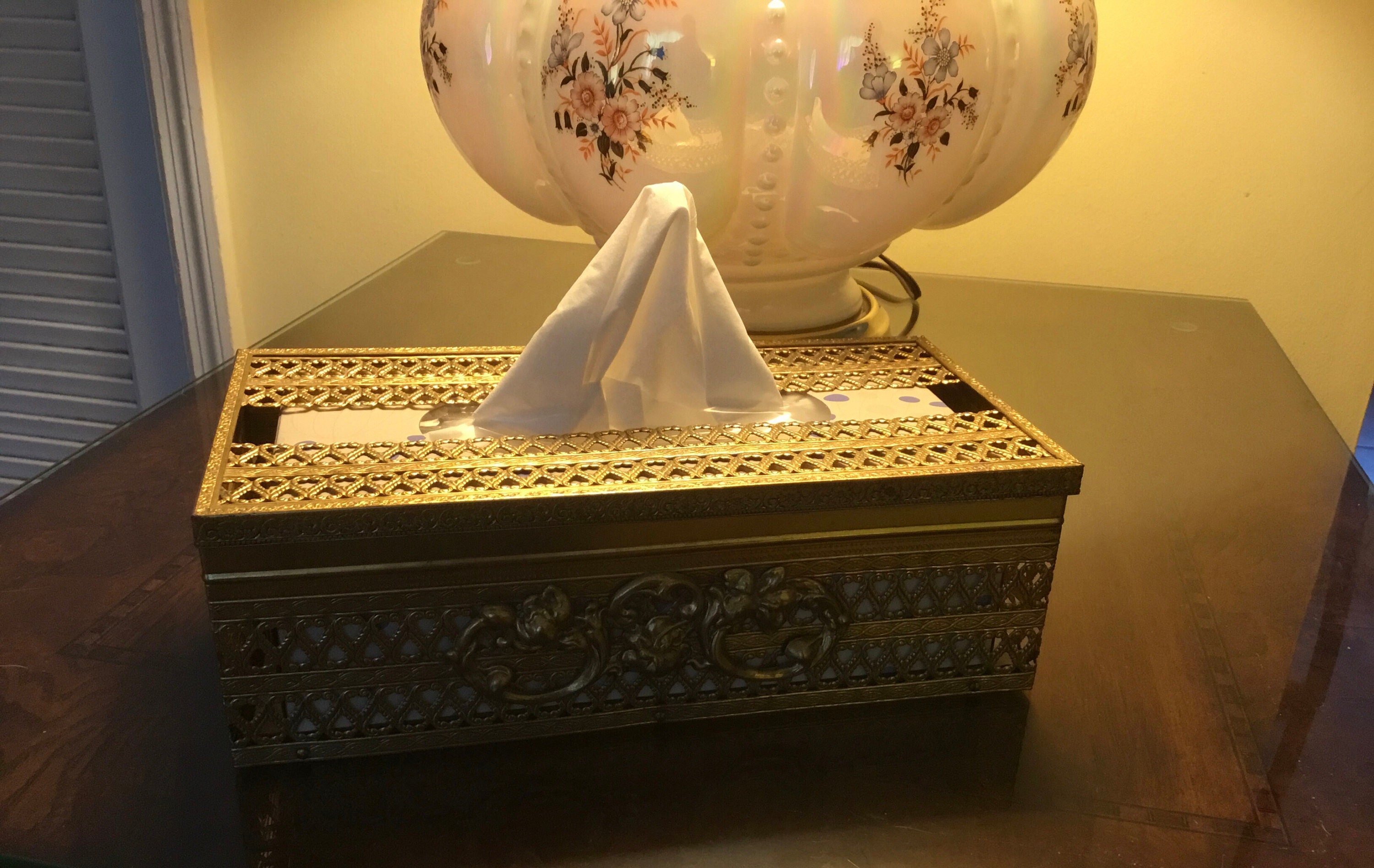 Vtg. Gold Tissue Boxgold Tissue Metal Tissue Holder - Etsy