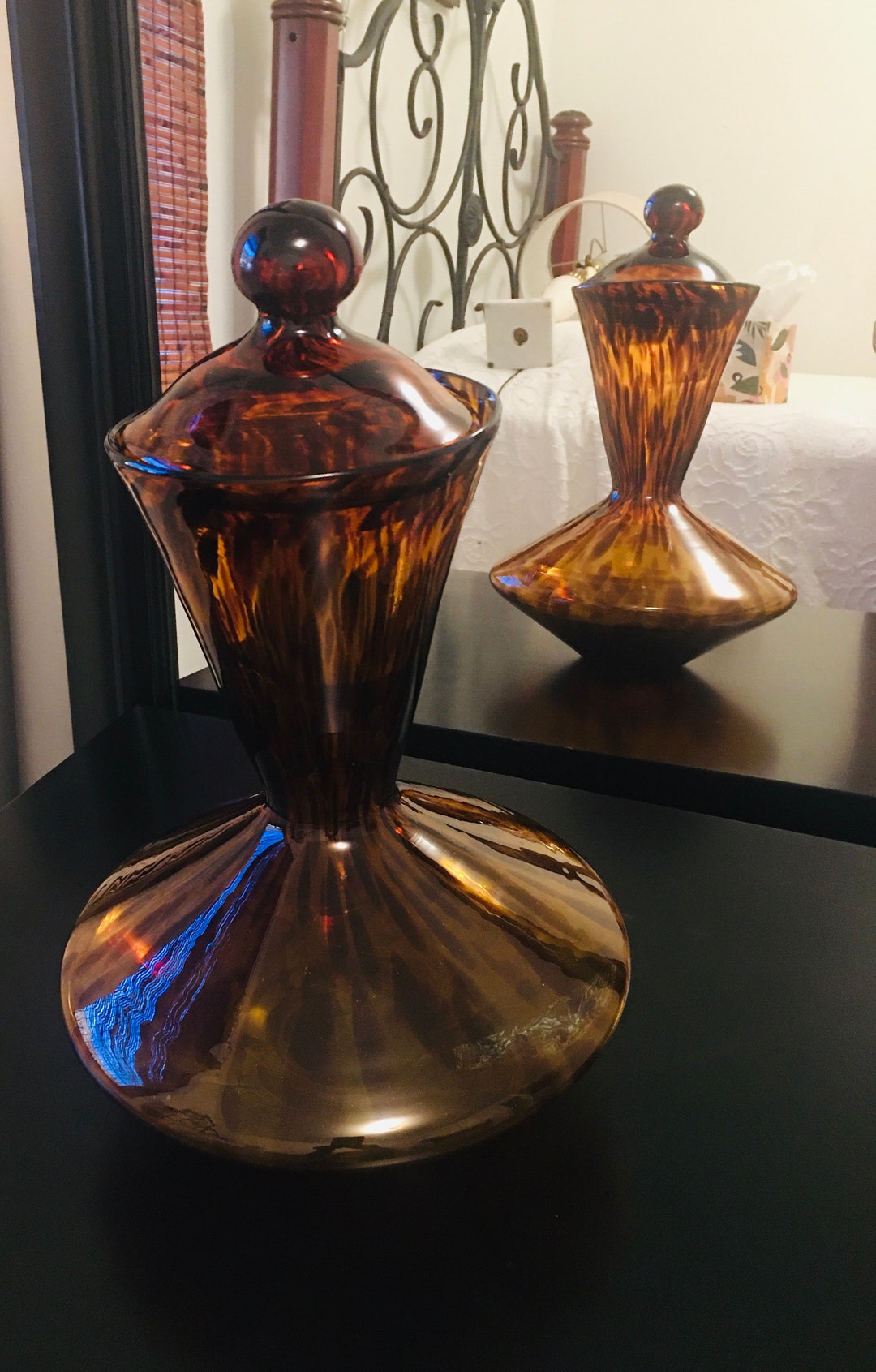 Tortoise Shell Art Glass Decor~leopard Print Art Blown Glass - Etsy