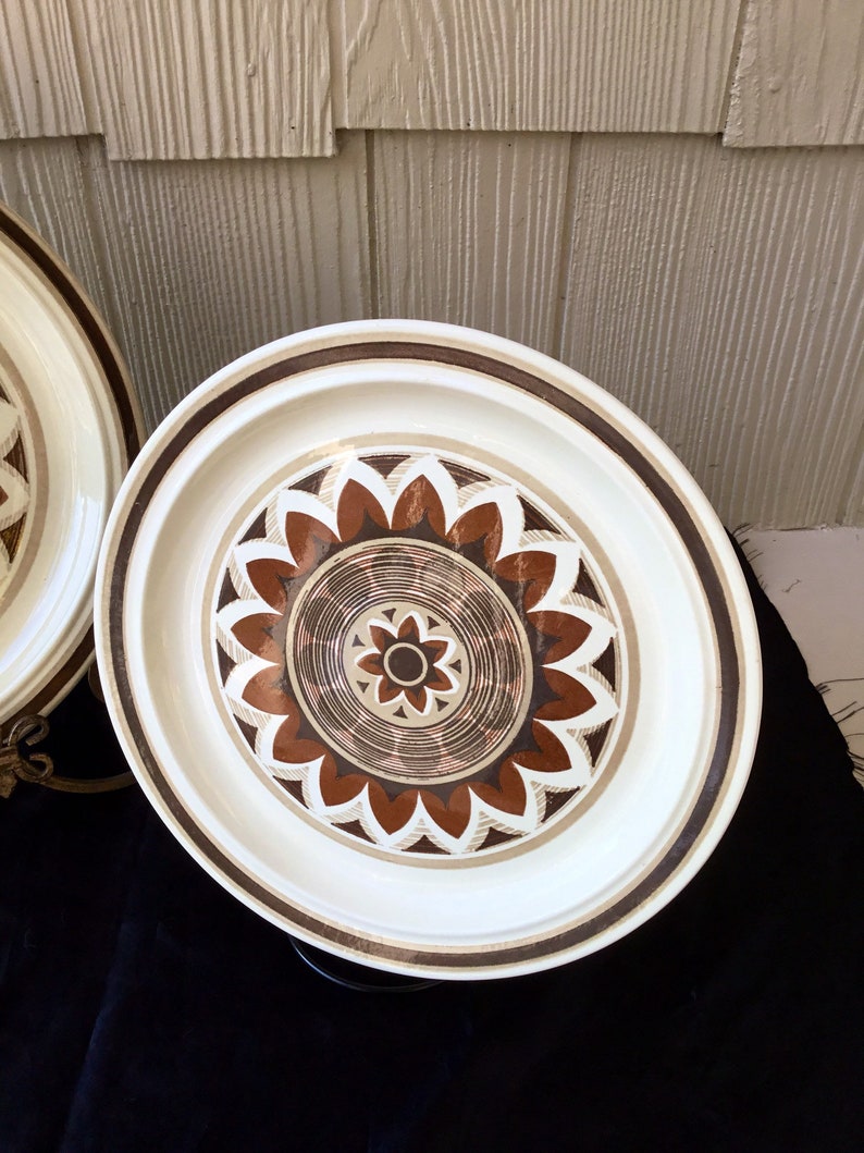 Vintage Royal China USA Aztec Patternomegastone Platesset - Etsy