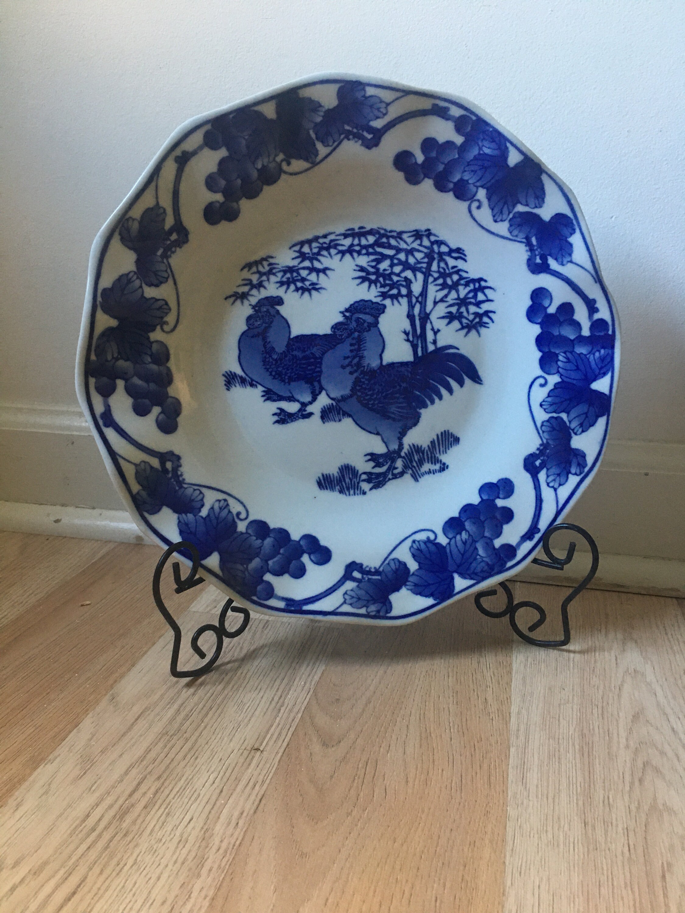 Blue & White Rooster Plate - Etsy