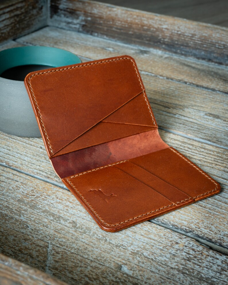 Alleni Bifold - Marbled Rocado & Buttero Cognac - Handmade Minimalist ...