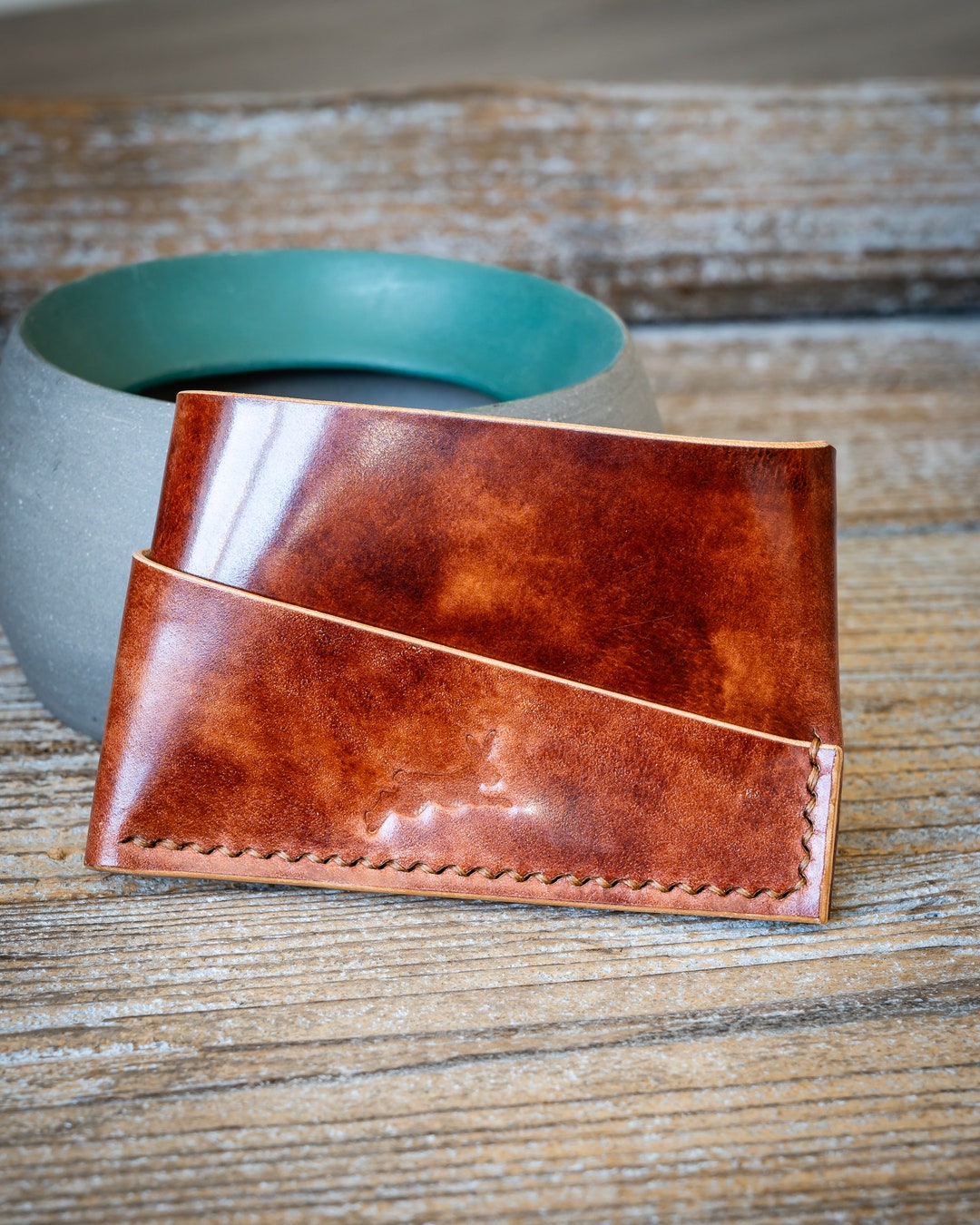 Othus Twist Wallet - Museum Cognac Shell Cordovan - Handmade Minimalist ...