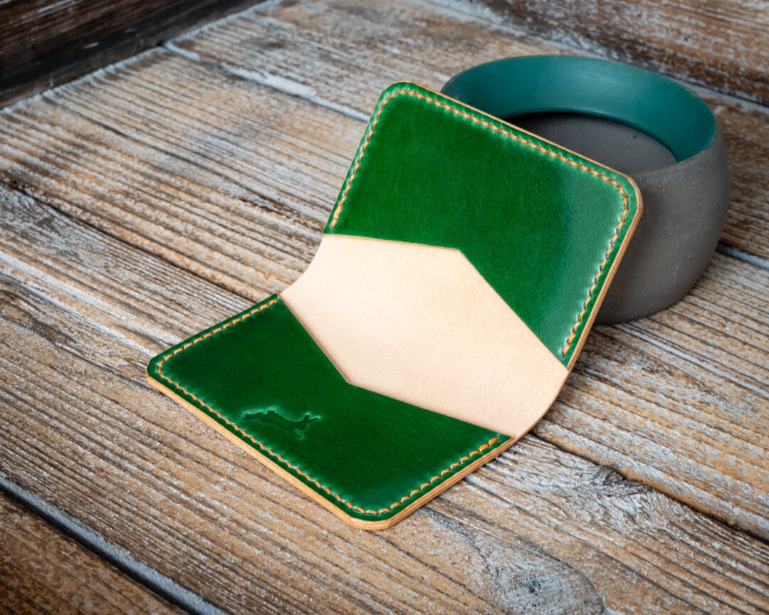 Fagani Handmade Shell Cordovan Card Wallet: Minimalist Leather Design ...