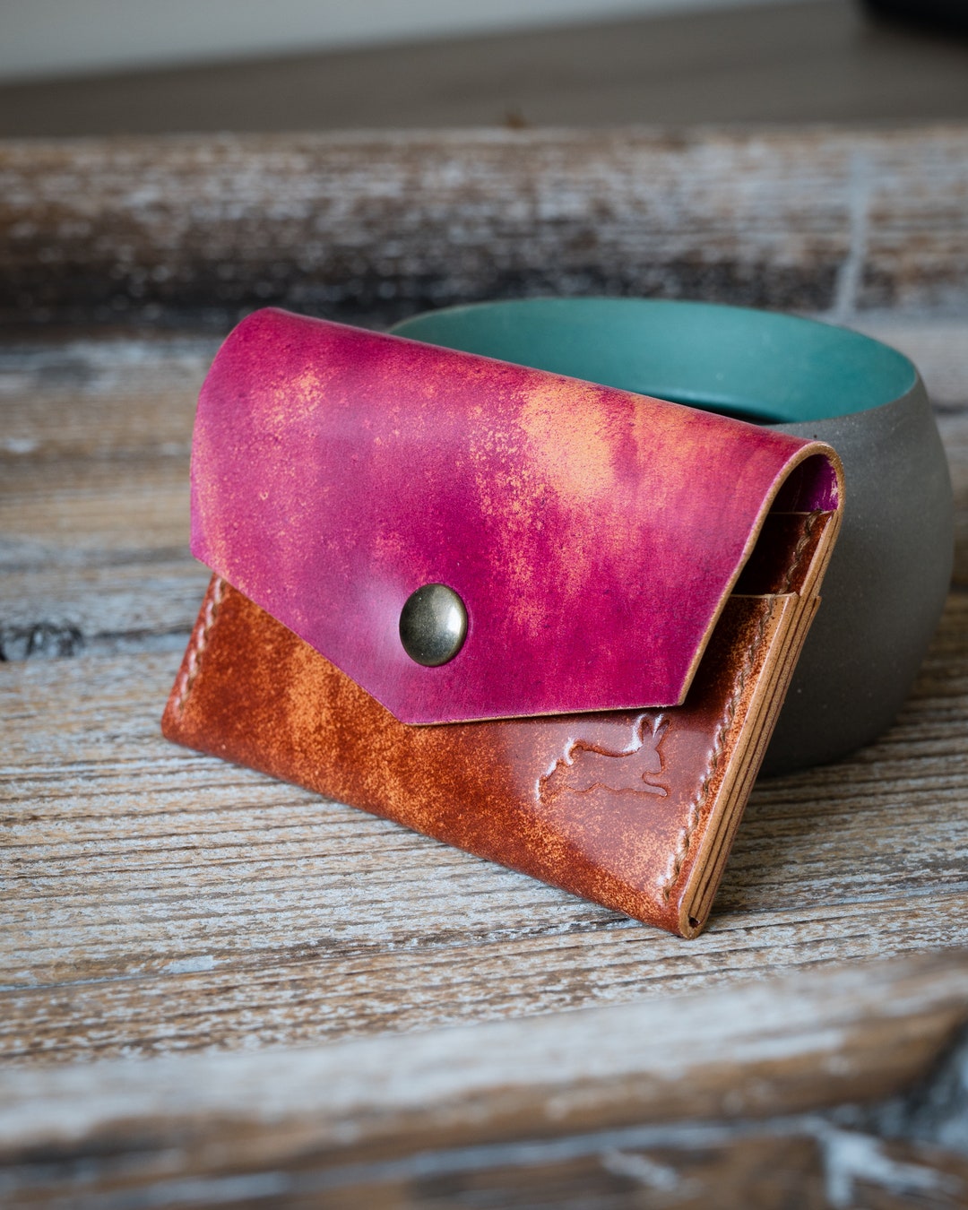 Hispidus Card Envelope Shell Cordovan Handmade Minimalist Snap Wallet ...