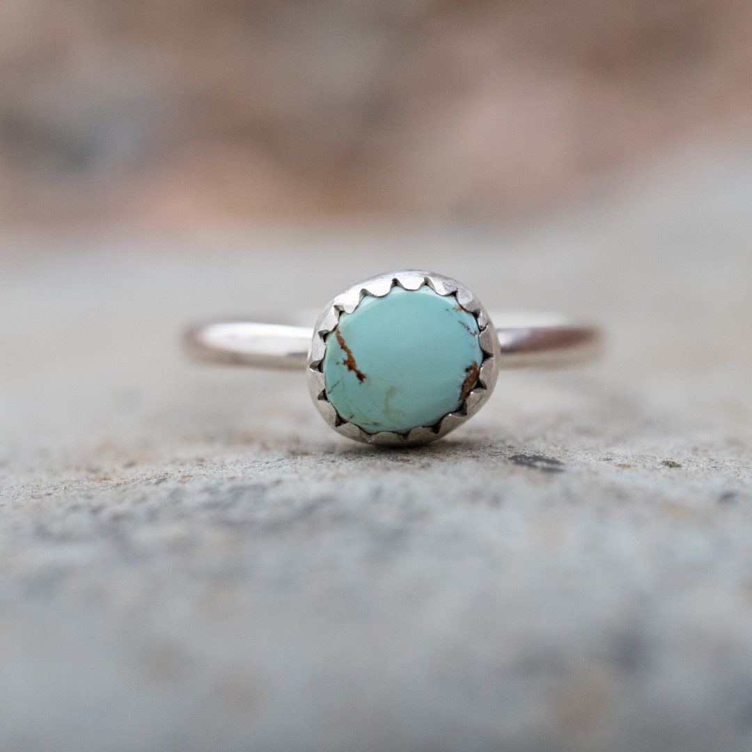 Silver & Turquoise Stacker Ring, Size 5.25 - Etsy
