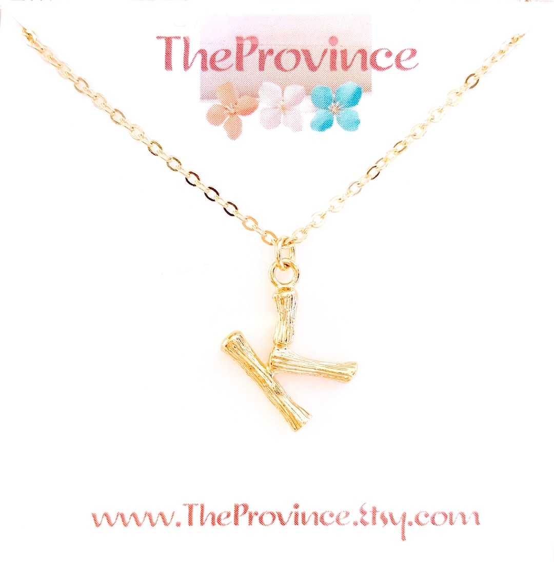 Initial Necklace Alphabet Letter Pendant Necklace in 24k Gold Tone ...