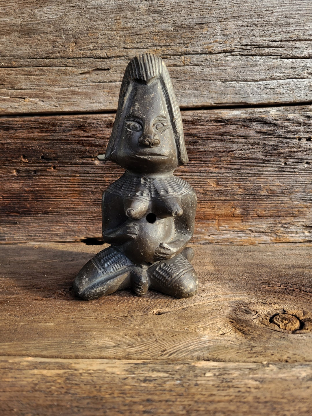 Aztec Mayan Ocarina Goddess of Fertility • Blackware Pottery • One of A ...